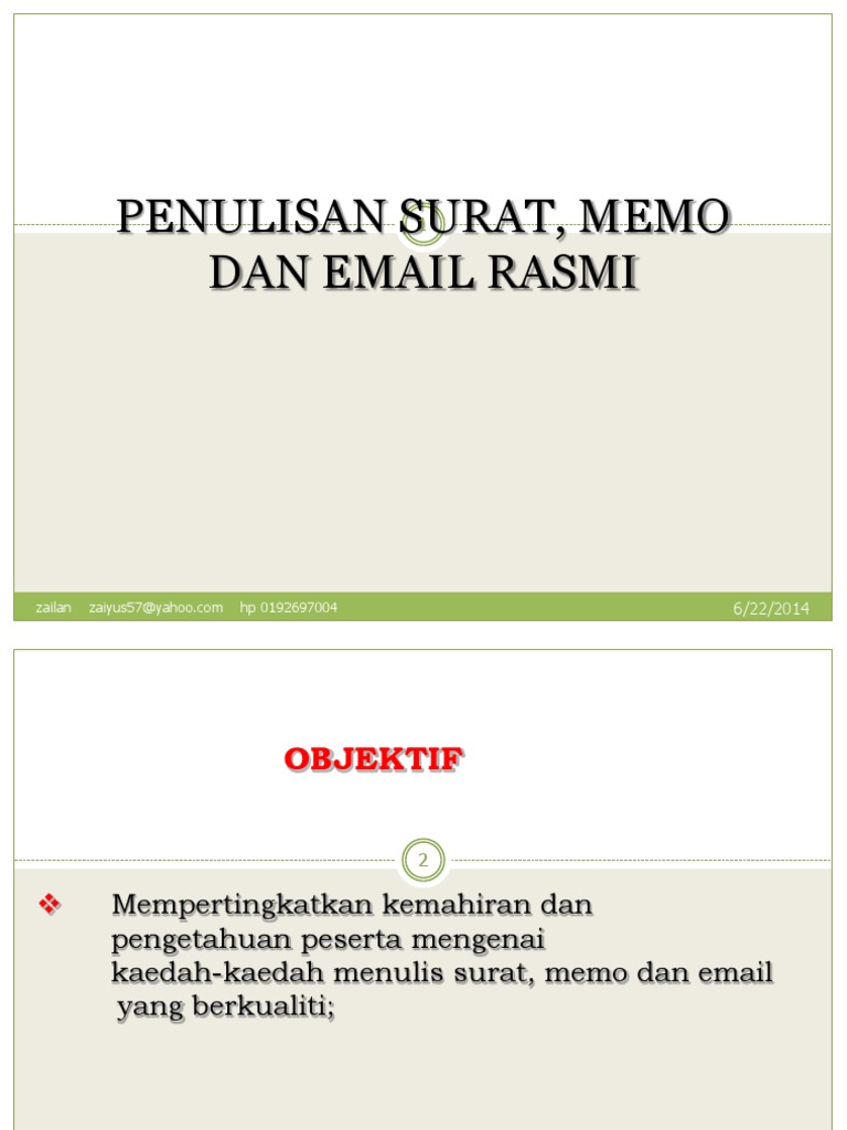 Panduan Penulisan Surat dan Memo Rasmi | PDF