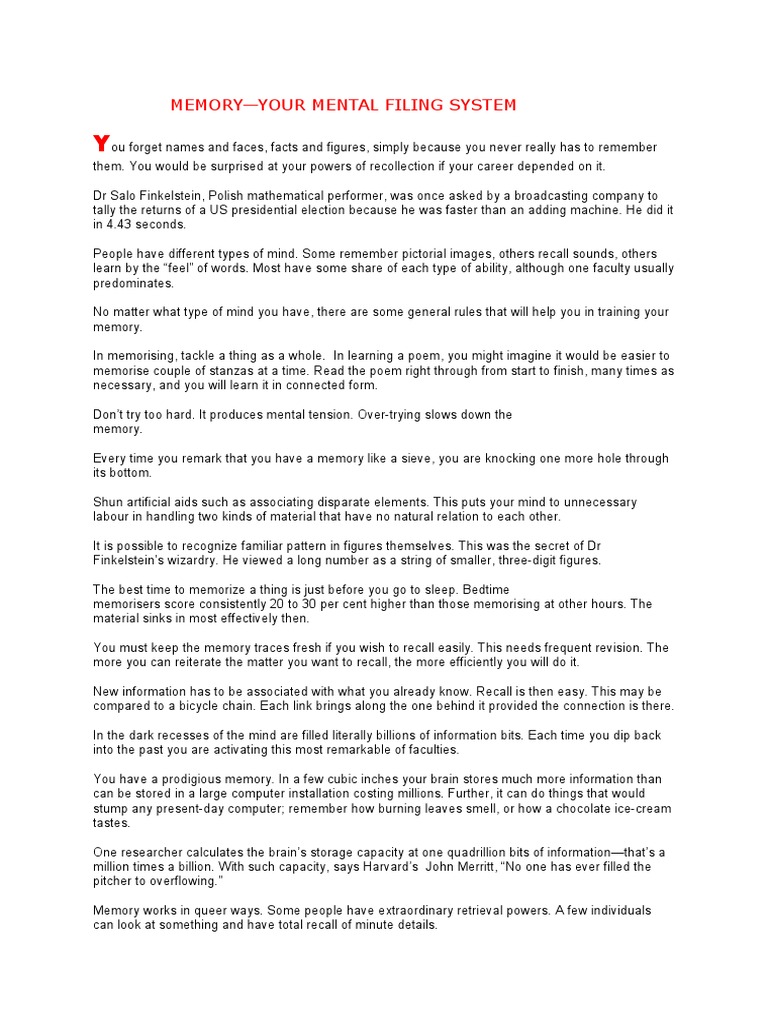 Maximizing Your Memory: Strategies for Improving Recall Through ...