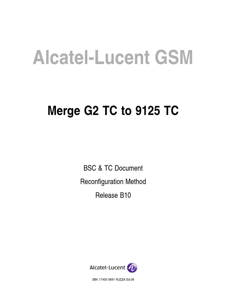Alcatel-Lucent GSM: Merge G2 TC To 9125 TC | PDF | Documentation | Digital Technology