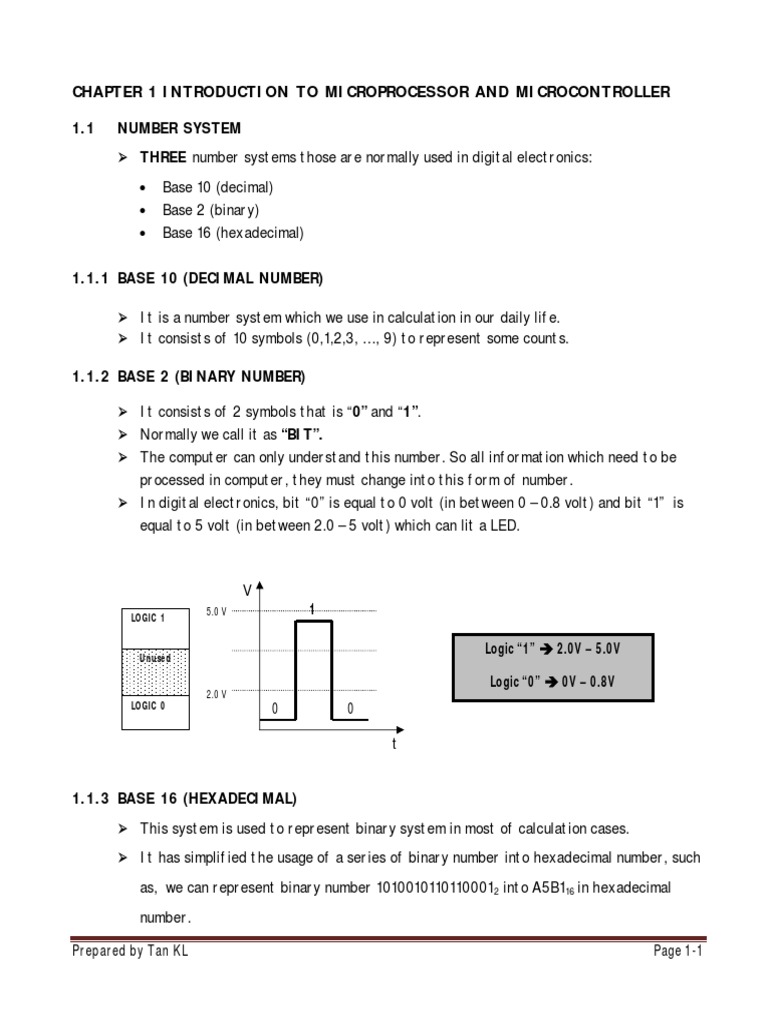 Chapter 1 Introduction To Microprocessor and Microcontroller | PDF | Central Processing Unit ...