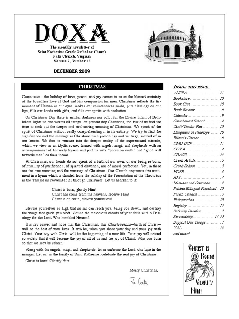The Monthly Newsletter of Saint Katherine Greek Orthodox Church Falls ...