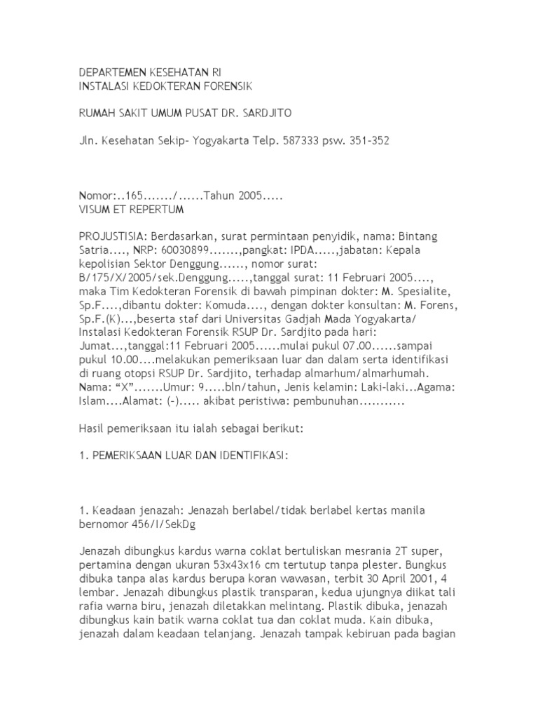 Contoh Visum Bayi | PDF