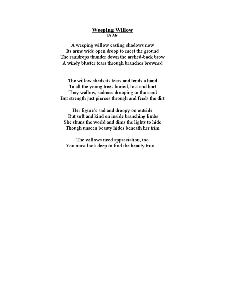 Weeping Willow Poem