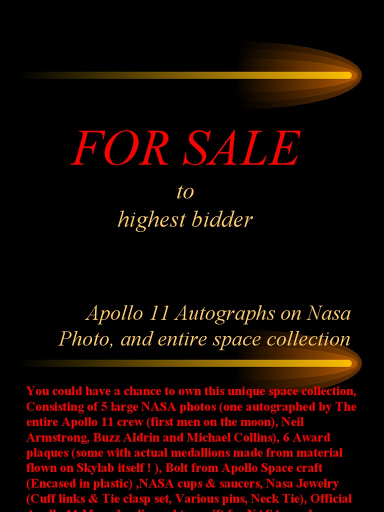 Apollo 11 Space Memorabilia Auction | PDF | Apollo 11 | Apollo Program