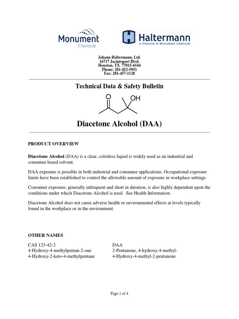 DAA Data and Safety Sheet | PDF | Liquids | Solvent