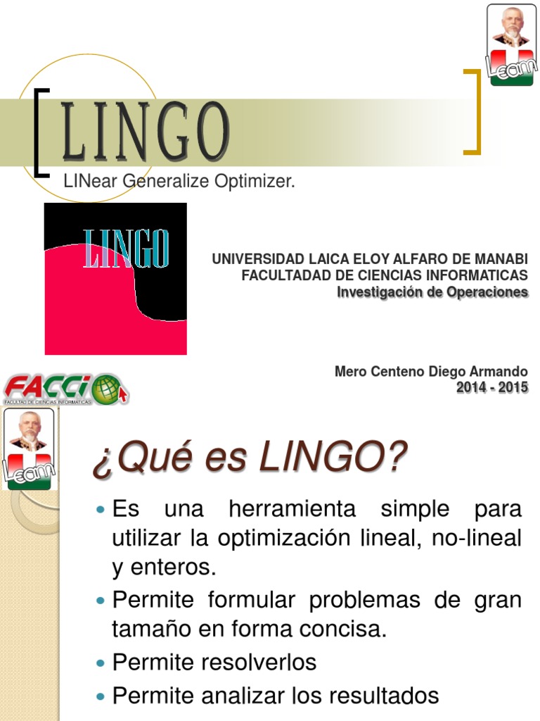 Exposicion Lingo | PDF | Optimización Matemática | Teoría del modelo