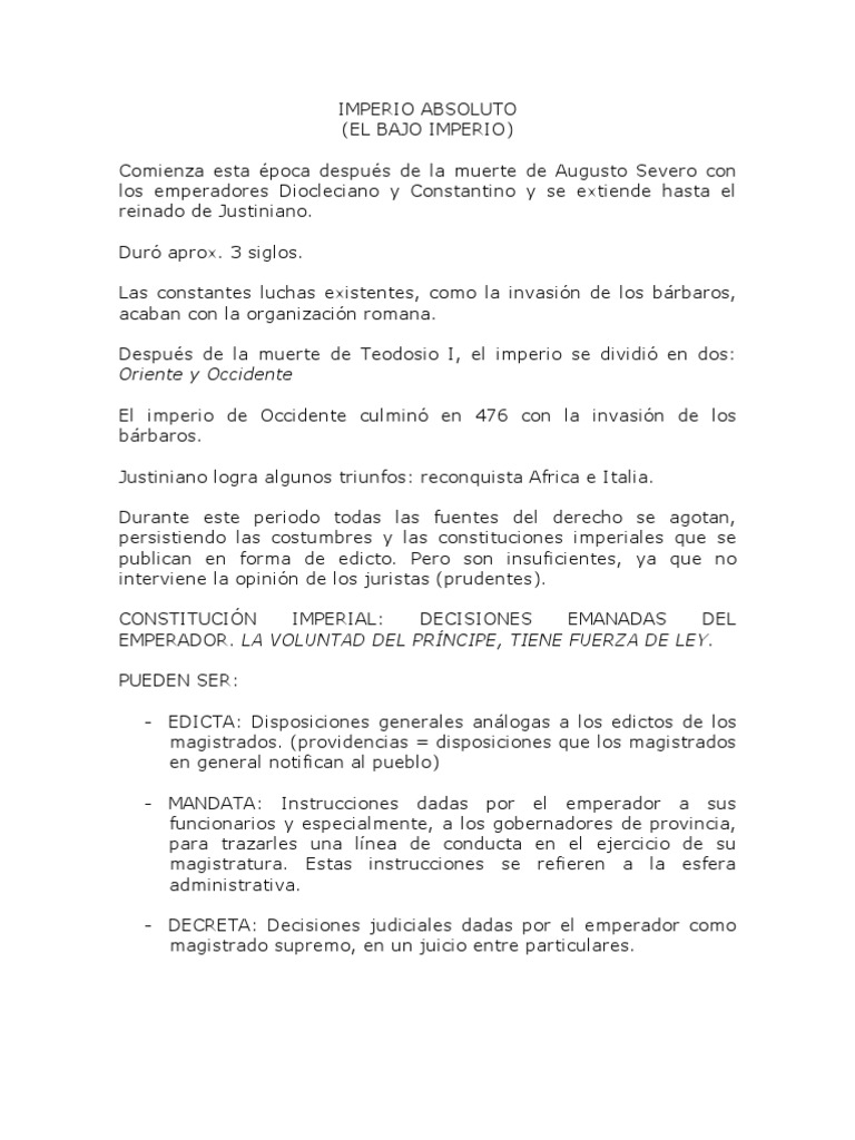 Imperio Absoluto | PDF | Justiniano I | Ley romana