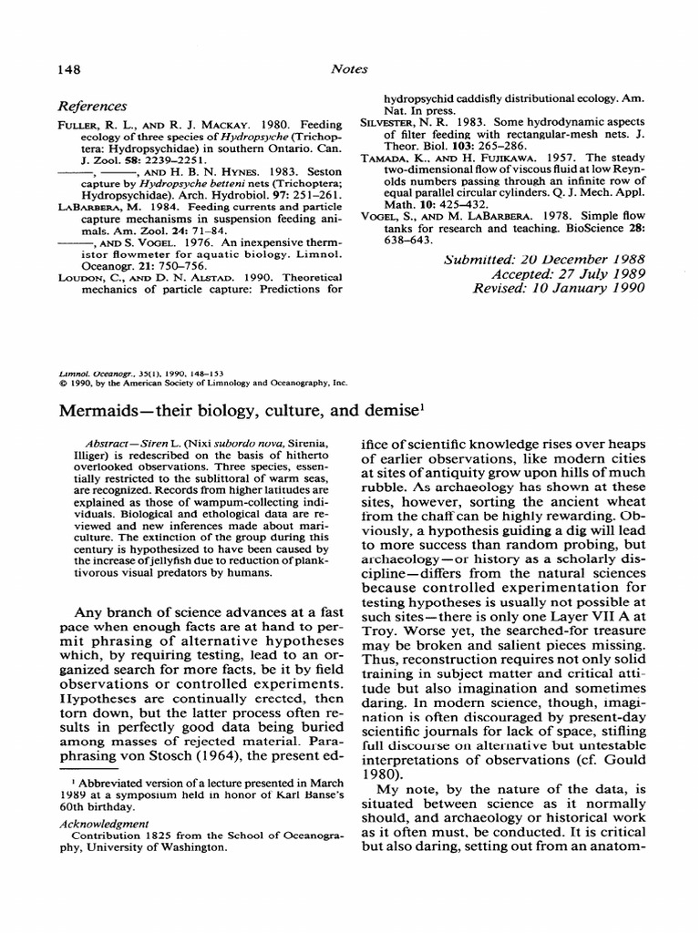 Mermaids: Biology and Extinction | PDF | Hypothesis | Plankton