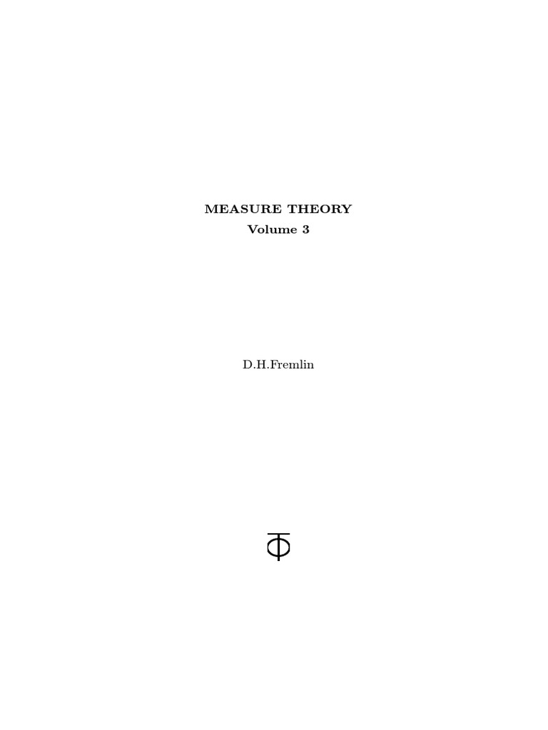 Measure Theory 3: Measure Algebras - D.H. Fremlin | PDF | Banach Space ...