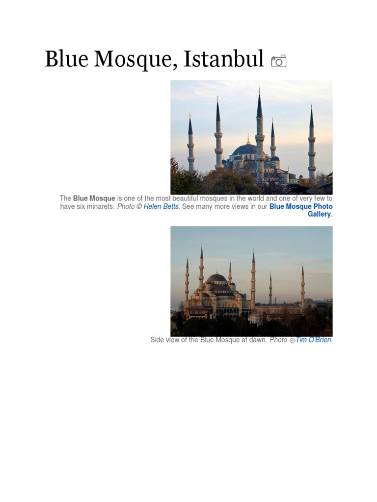 Blue Mosque | PDF | Mosque | Religion And Belief