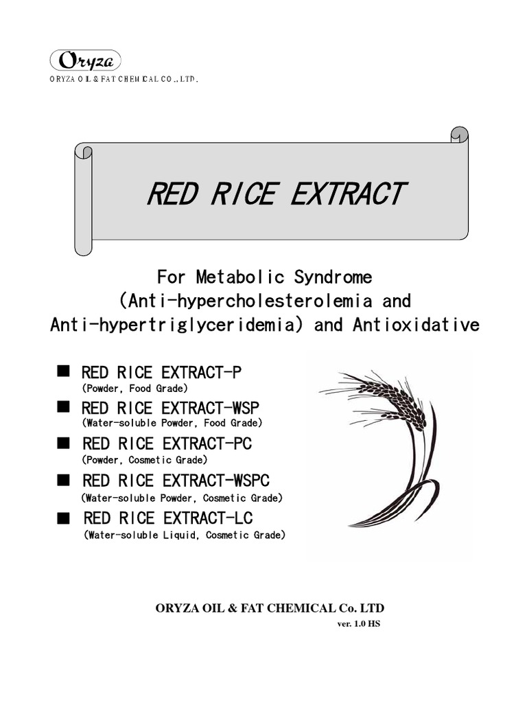 Red Rice Extract 1-1 | PDF | Hypercholesterolemia | Cholesterol
