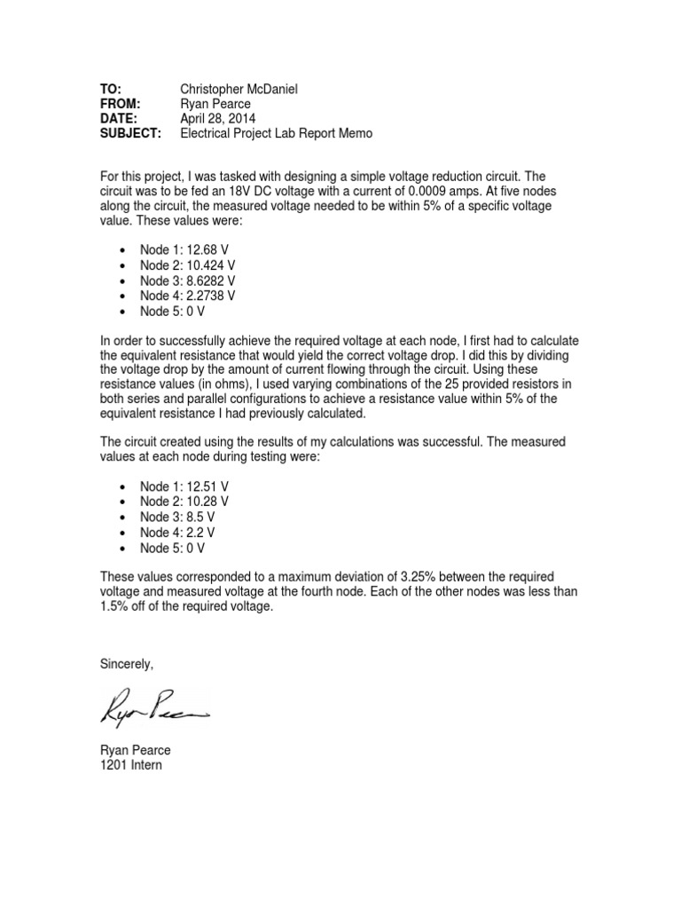 Electrical Circuit Lab Report | PDF | Series And Parallel Circuits ...