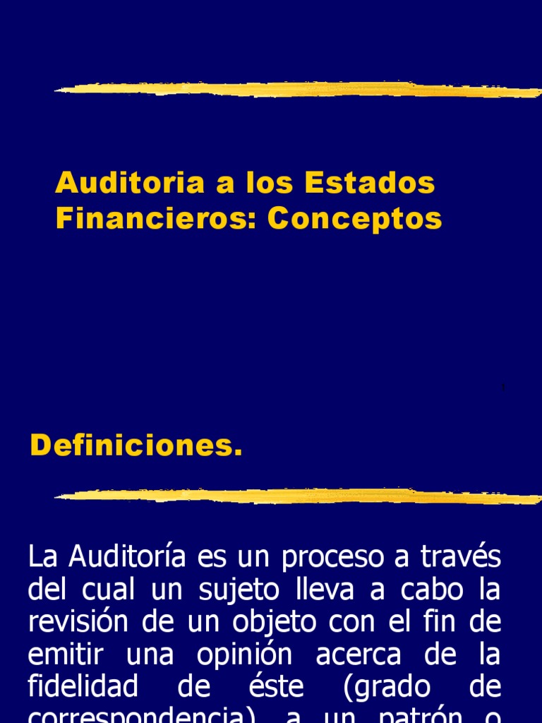 Concepto y Definición de Auditoría | PDF | Auditoría financiera | Contralor
