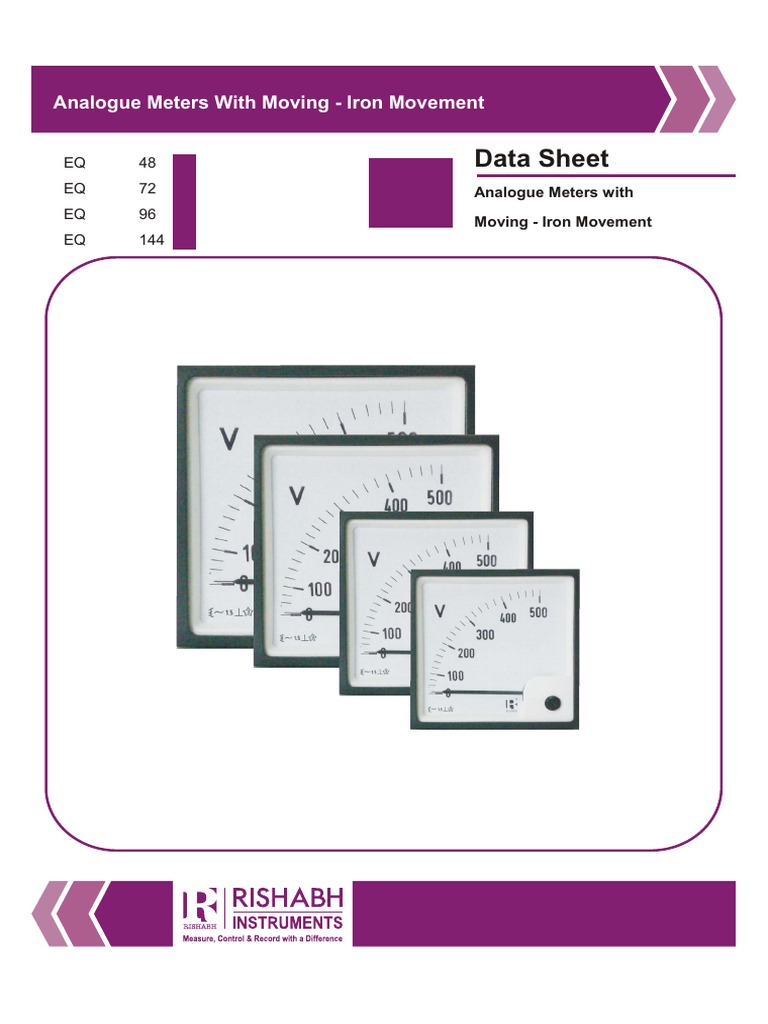 Data Sheet: Analogue Meters With Moving - Iron Movement | PDF ...