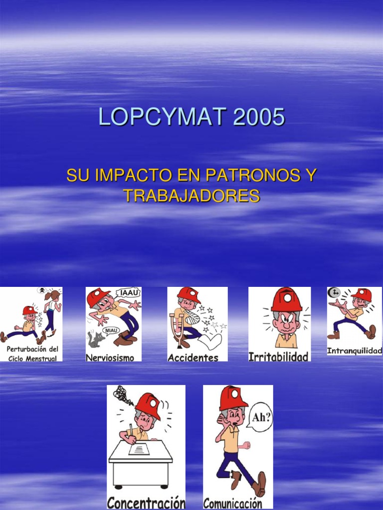 Lopcymat 2005 Pdf Derecho Laboral Seguridad Y Salud Ocupacional