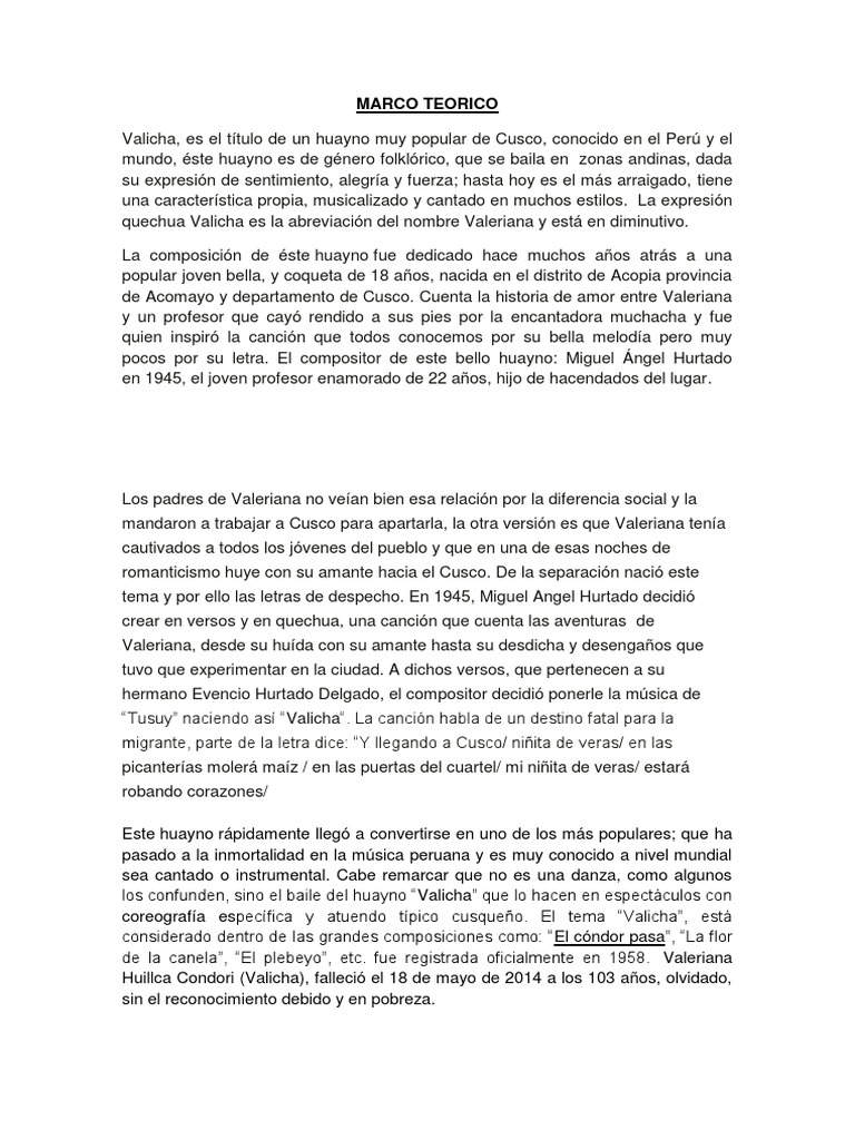Historia y Significado del Huayno Valicha | PDF | Memoria | Percepción