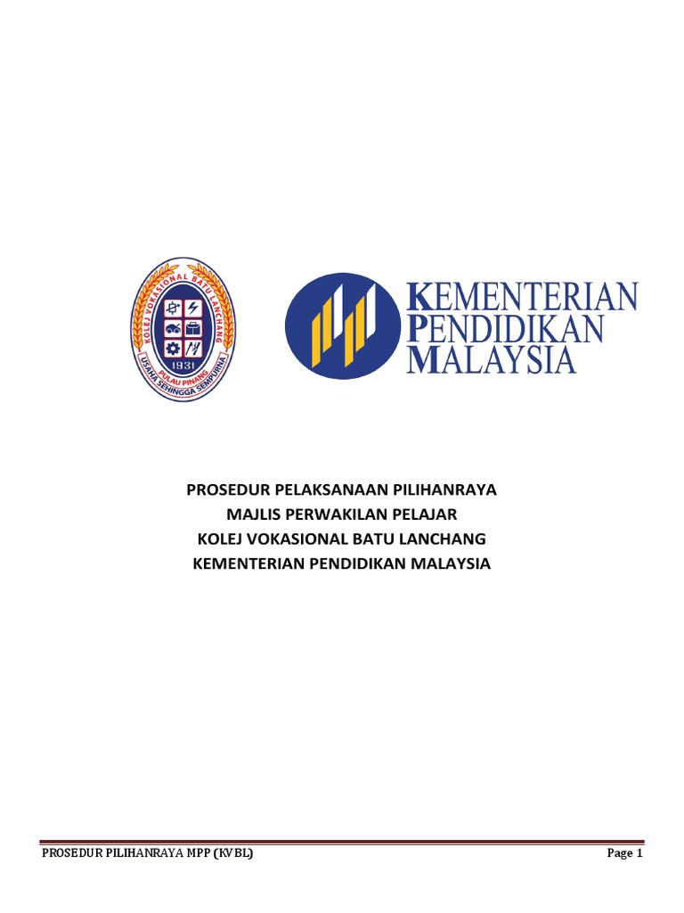 Prosedur Perlantikan Majlis Perwakilan Pelajar Kolej Vokasional | PDF