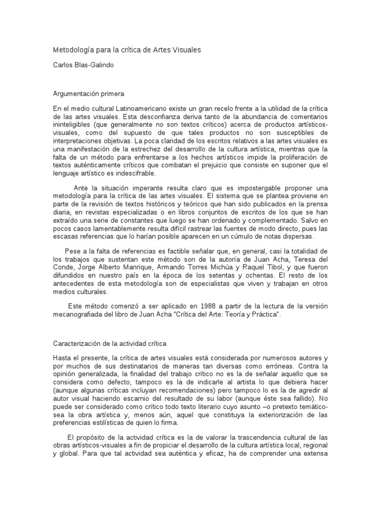 Metodología para La Crítica de Artes Visuales | PDF | Aluminio | Science