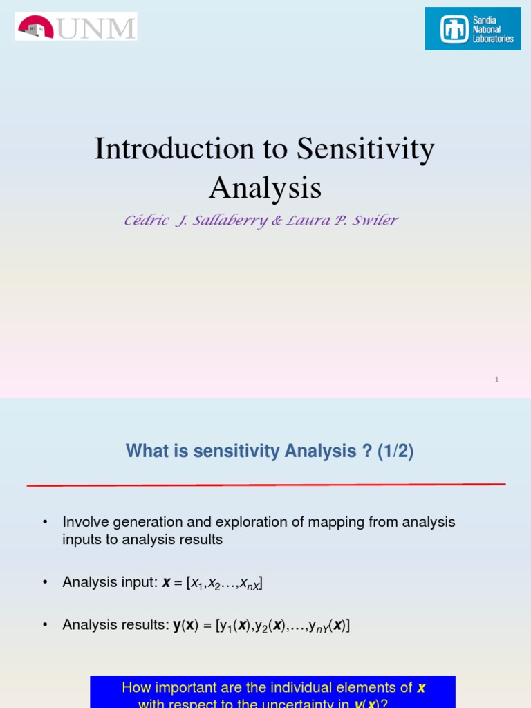 Slides - Introduction to Sensitivity Analysis | Sensitivity Analysis ...
