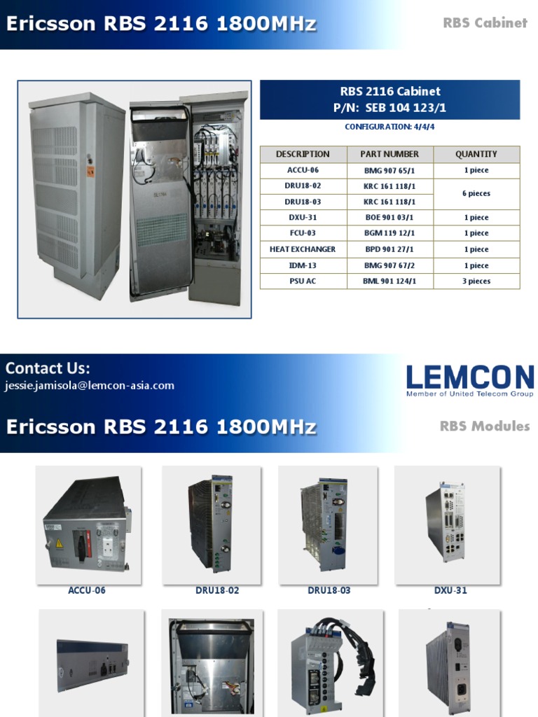 Ericsson RBS 2116 Cabinet Details | PDF | Nature