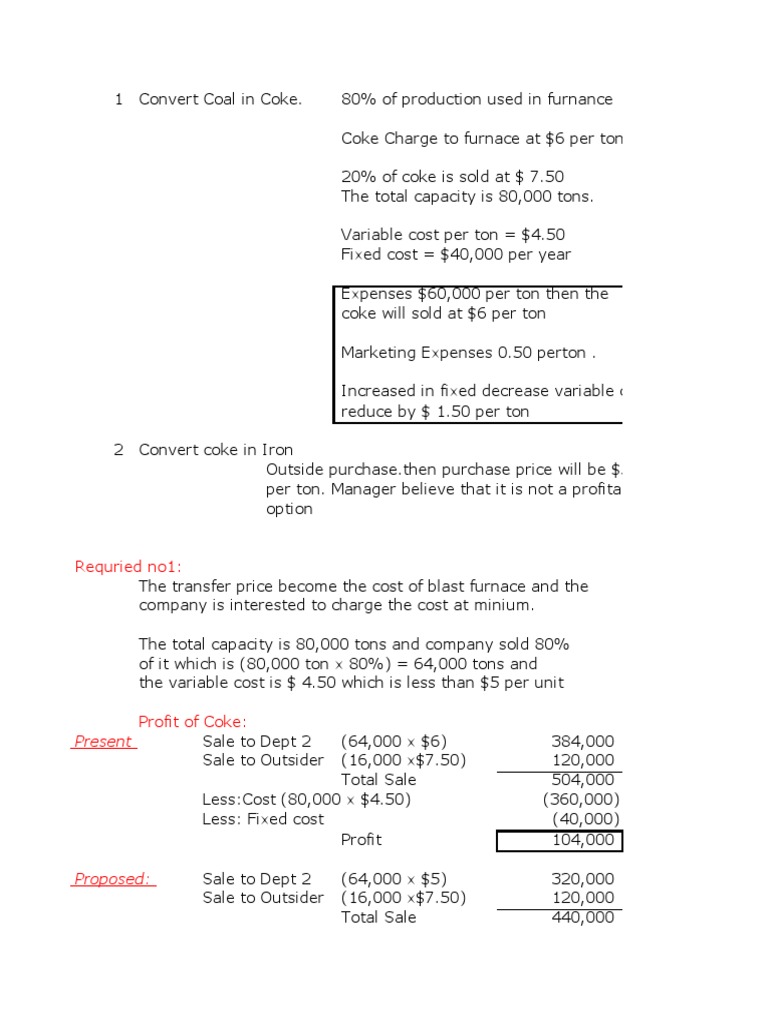 Transfer Pricing Calculation Example | PDF | Book Value | Net Income