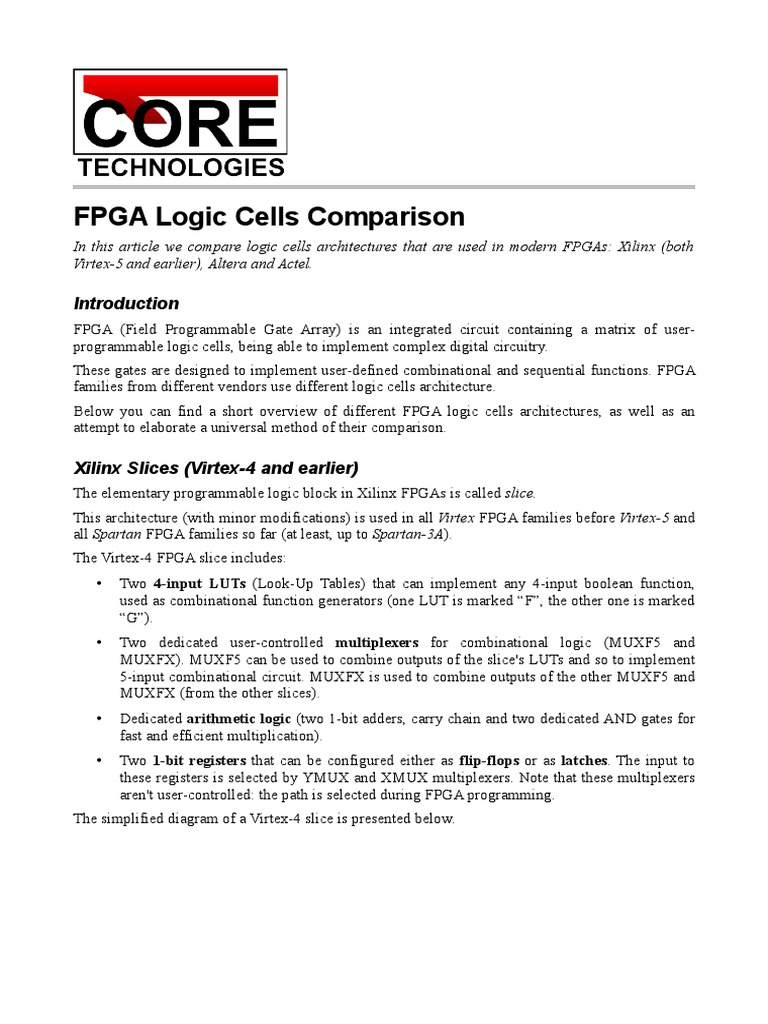 FPGA Logic Cells Architecture Overview | PDF