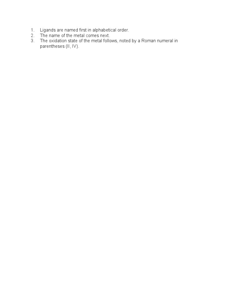 Rules For Coordination Complexes | PDF