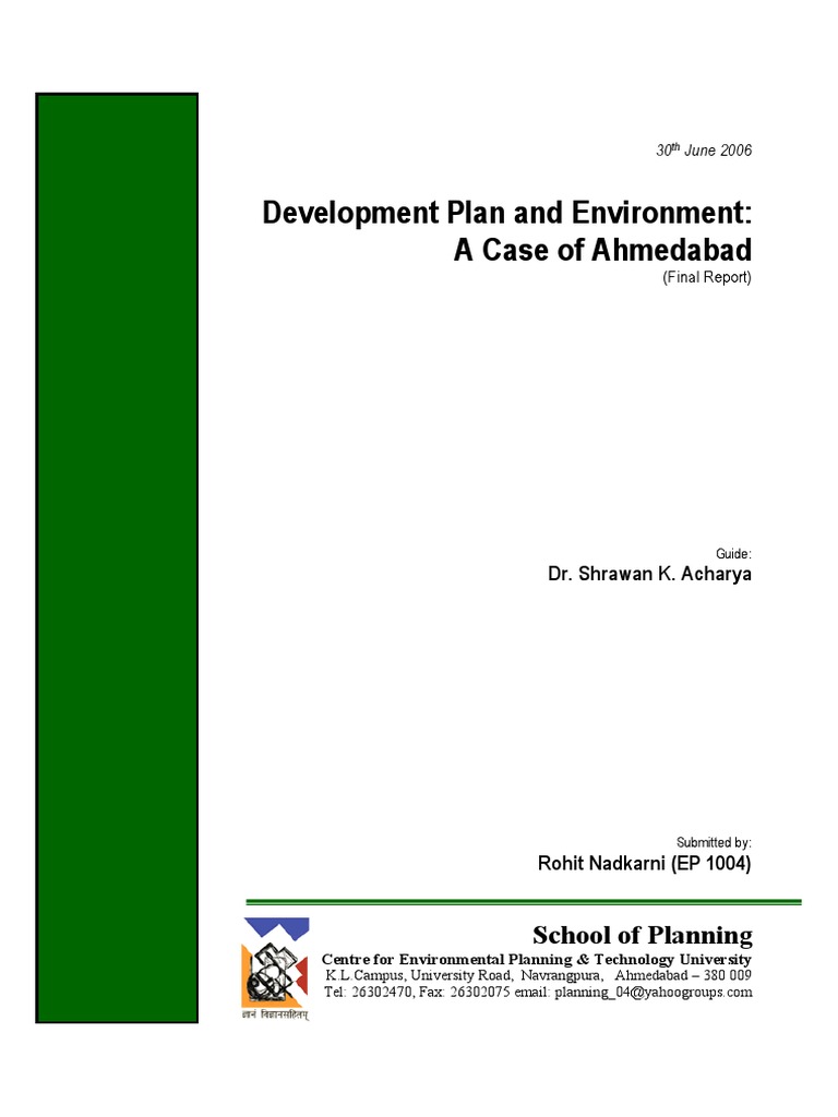 Ahmedabad Development Plan Analysis | PDF | Environmental Impact ...