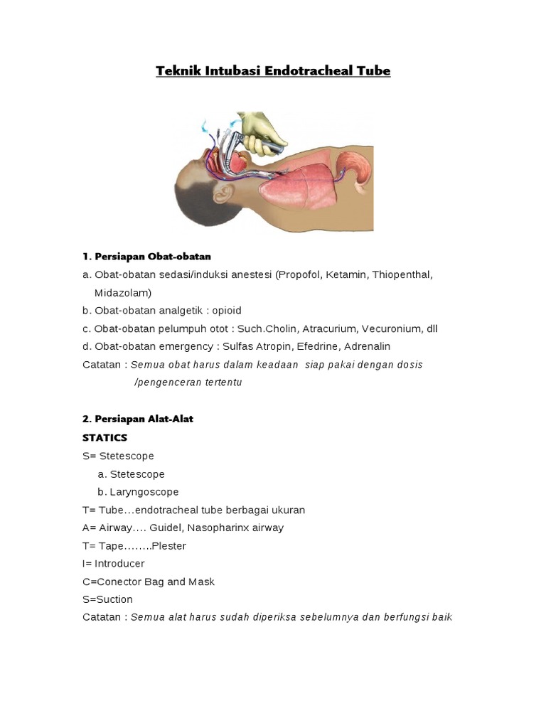 Teknik Intubasi Endotracheal Tube | PDF | Kajian Bahasa Asing ...