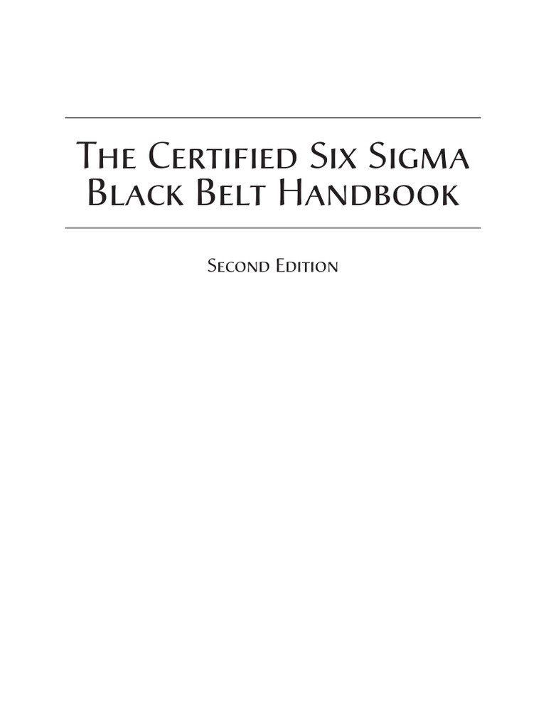 The Certified Six Sigma Black Belt Handbook | PDF | Design For Six ...
