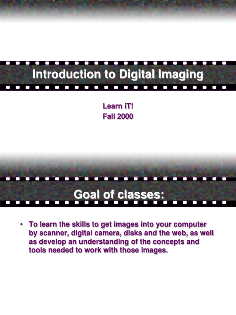 Introduction To Digital Imaging Learn It Fall 2000 Pdf Image