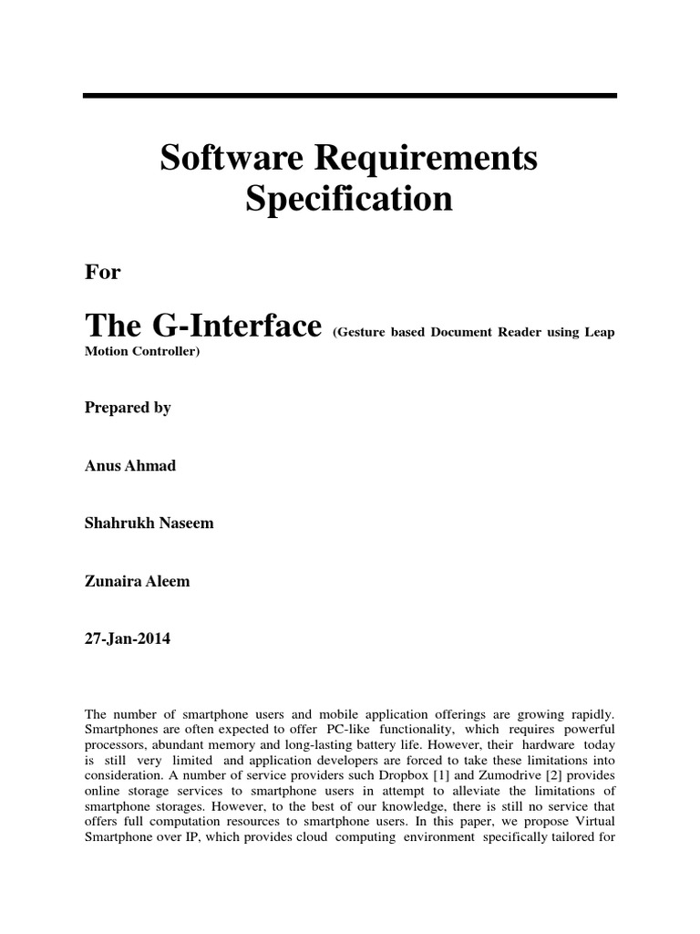 Gesture Based Document Reader (SRS) v4 | PDF | Use Case | Portable ...