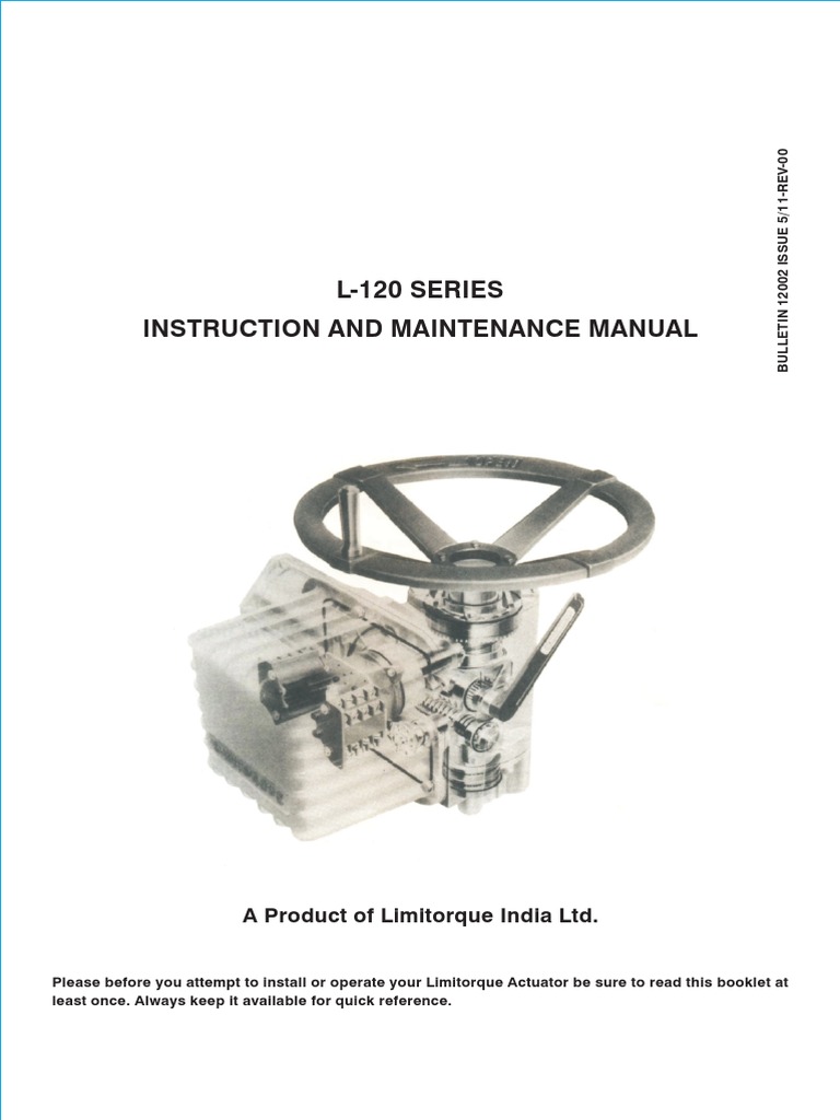 Limitorque Instruction and Maintenance L120 | PDF | Valve | Clutch