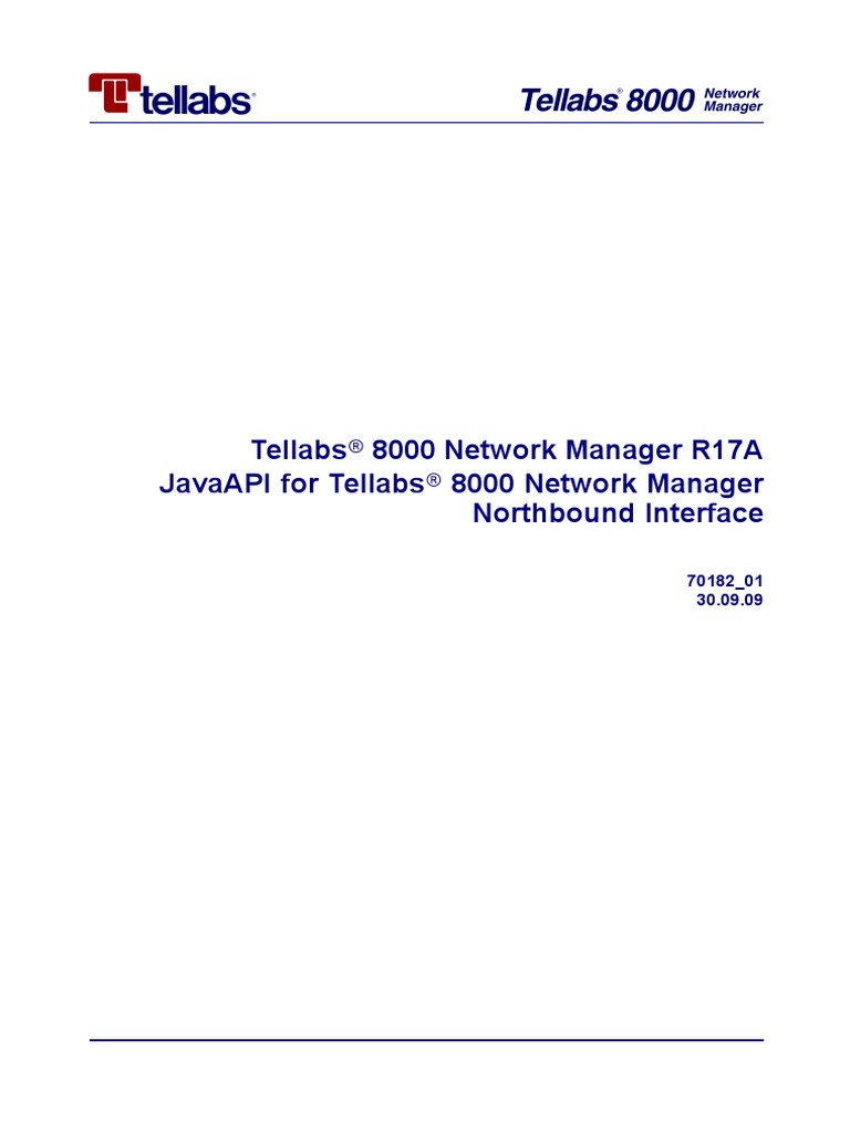 JavaAPI For Tellabs® 8000 Network Manager Northbound Interface | PDF ...