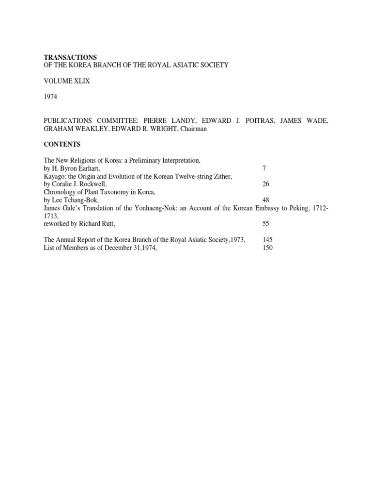 Richard Rutt Vol049 | PDF | Confucianism | Korea
