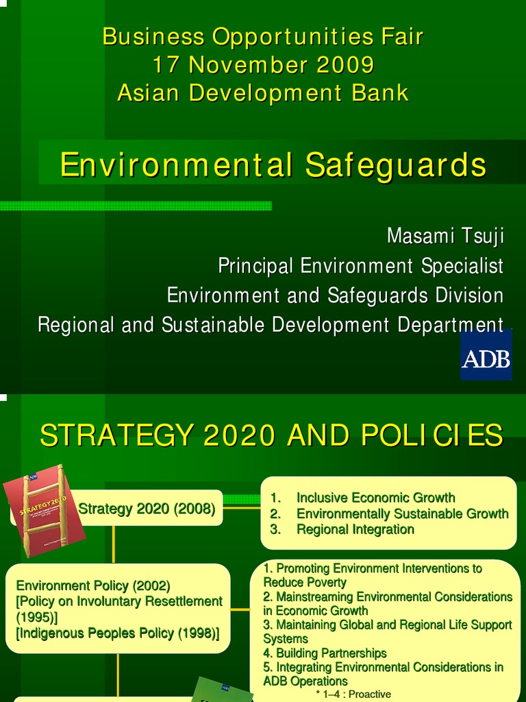 ADB General - 2 Environment Safeguards - Masami Tsuji | PDF | Asian ...