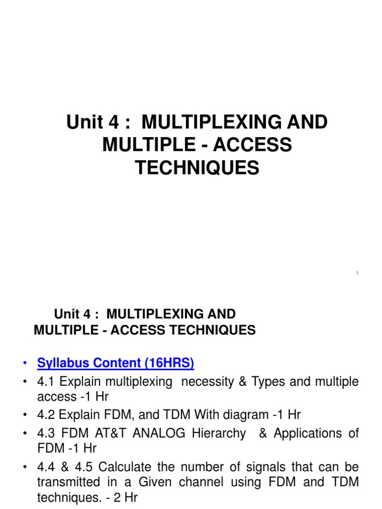 Multiplexing and Multiple Acess | PDF | Multiplexing | Channel Access Method