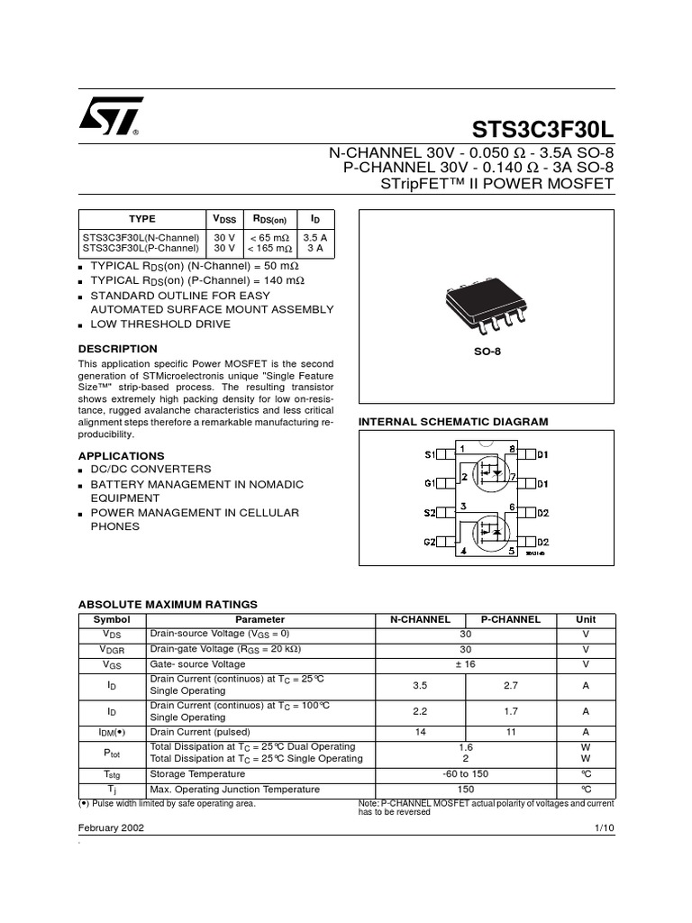 Data Sheet Pdf Mosfet Field Effect Transistor
