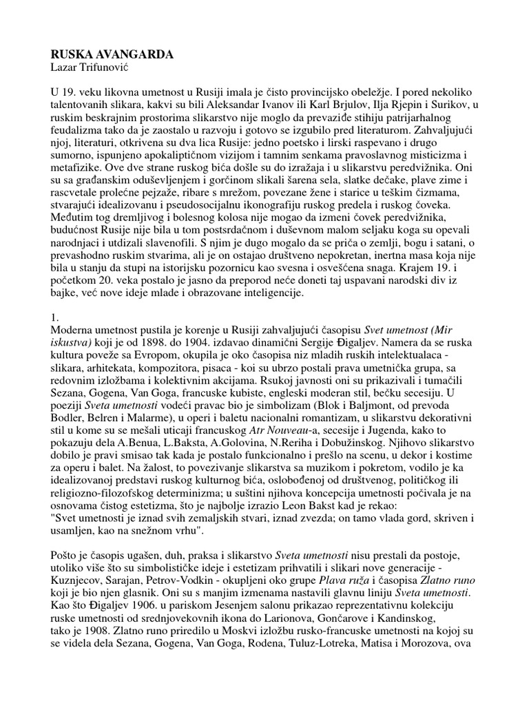 4.1 Ruska Avangarda - Trifunovic | PDF
