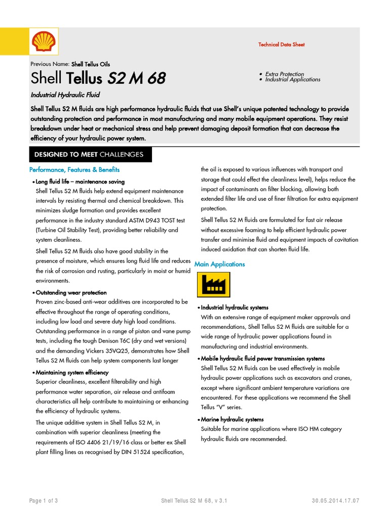 Shell Tellus S2 M 68 (en-GB) TDS | Viscosity | Pump