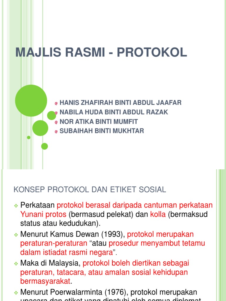 Majlis Rasmi - Protokol | PDF
