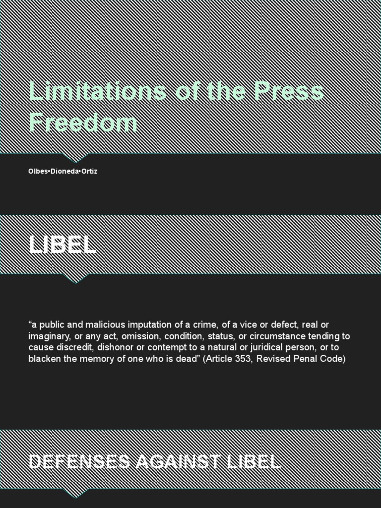 Limitations of The Press Freedom | PDF | Defamation | Ethical Principles