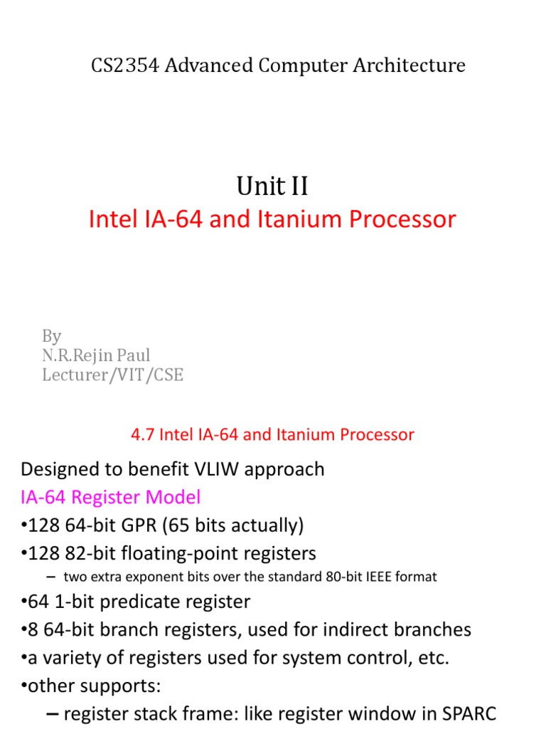 5.IA 64 and Itanium Processors | PDF | Instruction Set | Parallel Computing