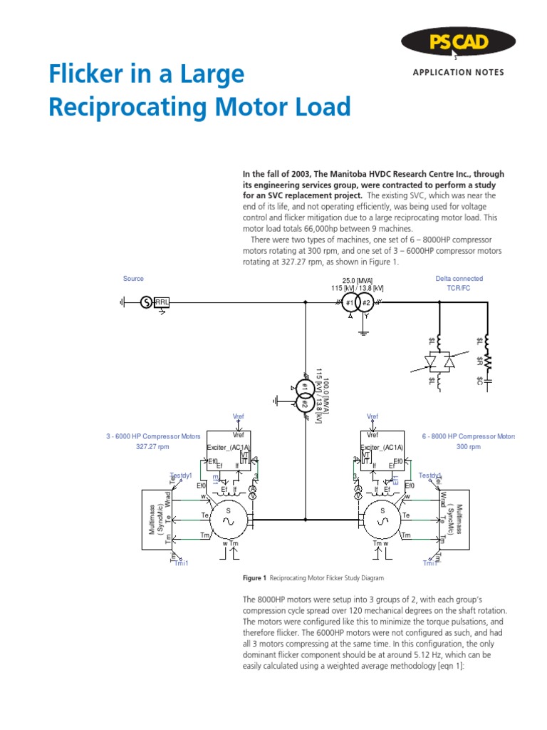 Application Note - Flicker in A Large Reciprocating Motor Load | PDF ...