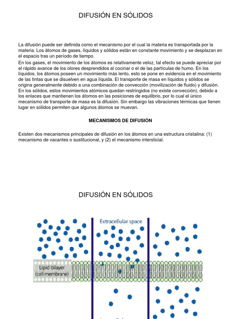 Difusión en Sólidos | PDF | Difusión | Líquidos