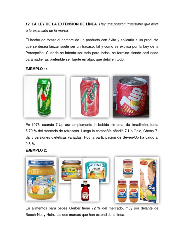 La ley de la extensión de línea y otros principios de marketing | PDF ...
