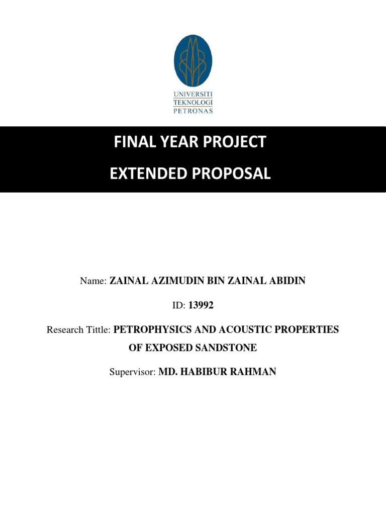Extended Proposal | PDF | Sandstone | Porosity