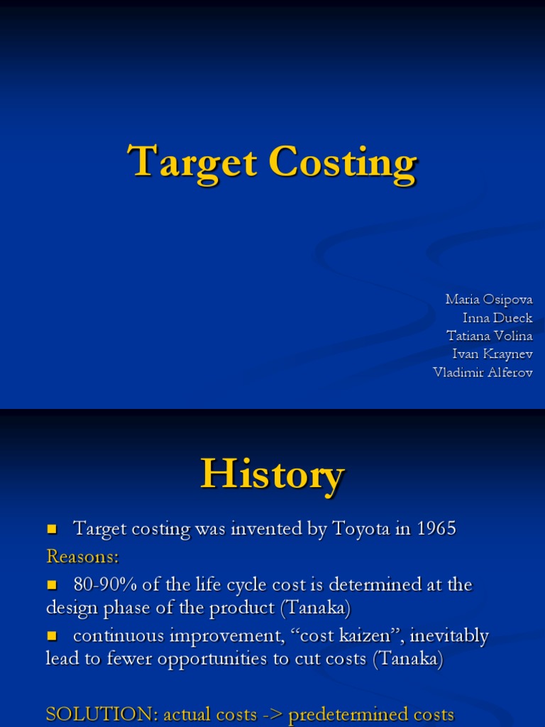 Toyota's Target Costing Explained | PDF