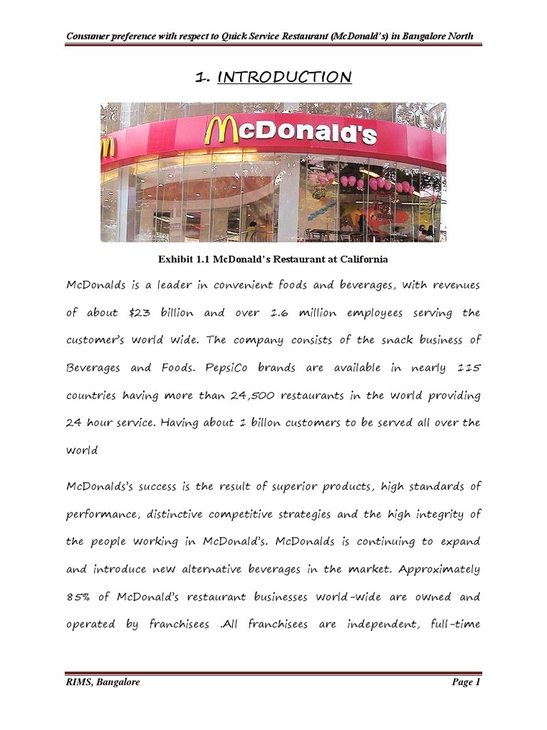 Consumer Perception With Regards To McDonald's | PDF | Fast Food ...