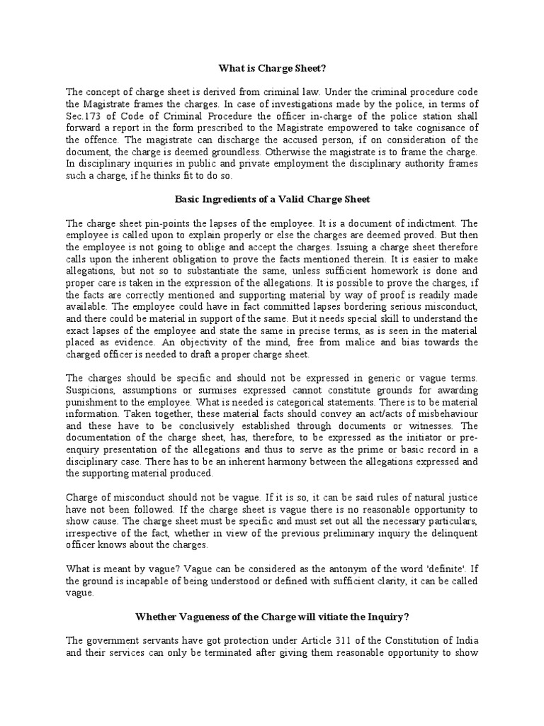 Understanding Charge Sheets in Law | PDF | Indictment | Criminal ...